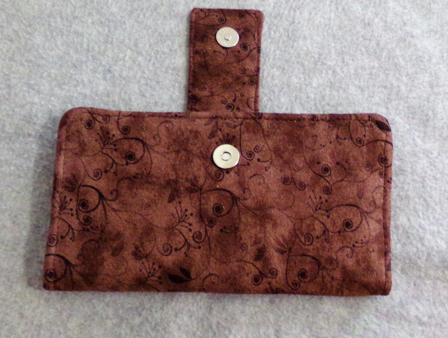 Fabric Wallet Brown With Leaf Patterns - Etsy