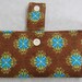 Fabric Wallet - Brown With Blue Designs - Etsy