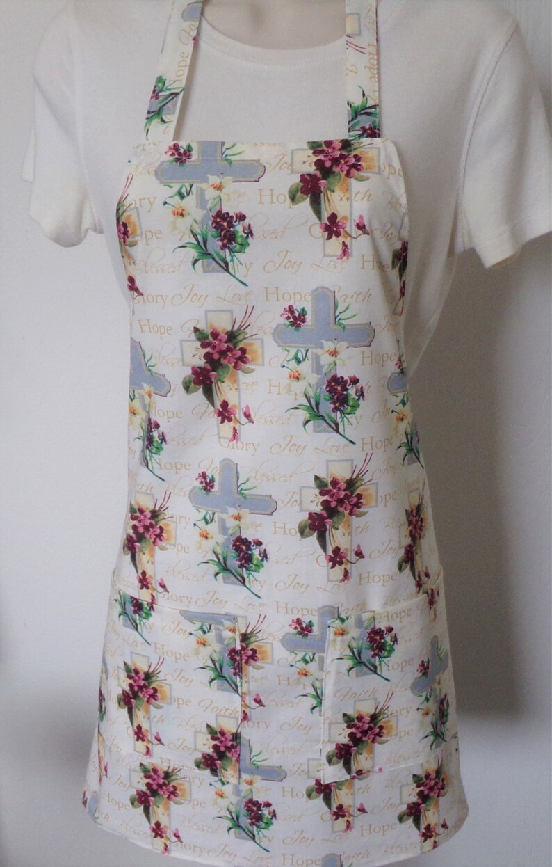 Full Apron - Crosses and Flowers - Etsy