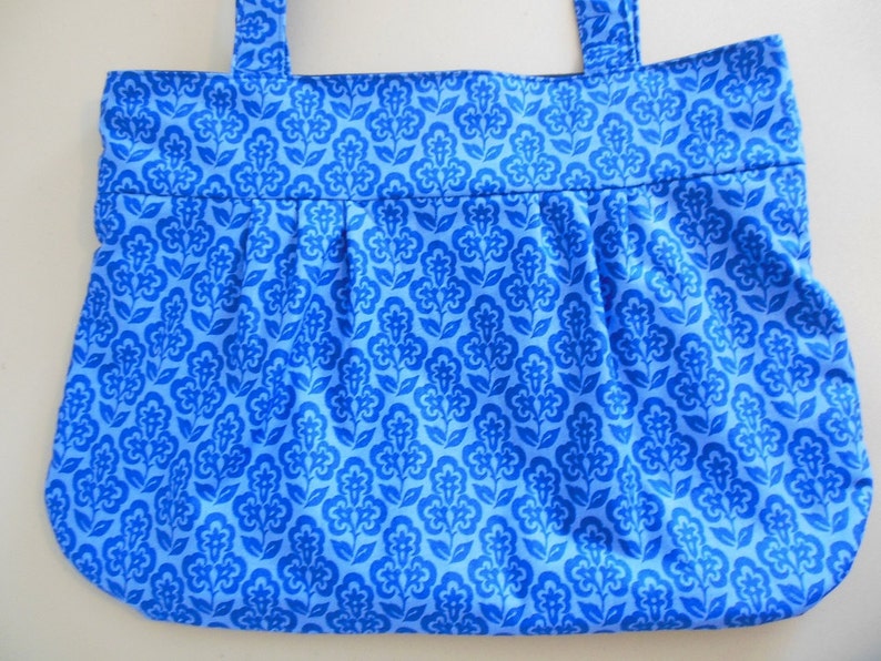 Blue Floral Pleated Shoulder Bag - Etsy