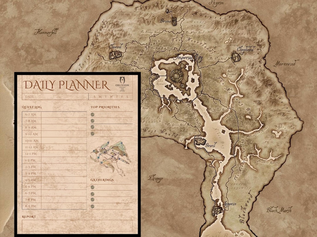 Medieval Daily Planner PDF – Fantasy Oblivion-style Journal | Printable ...