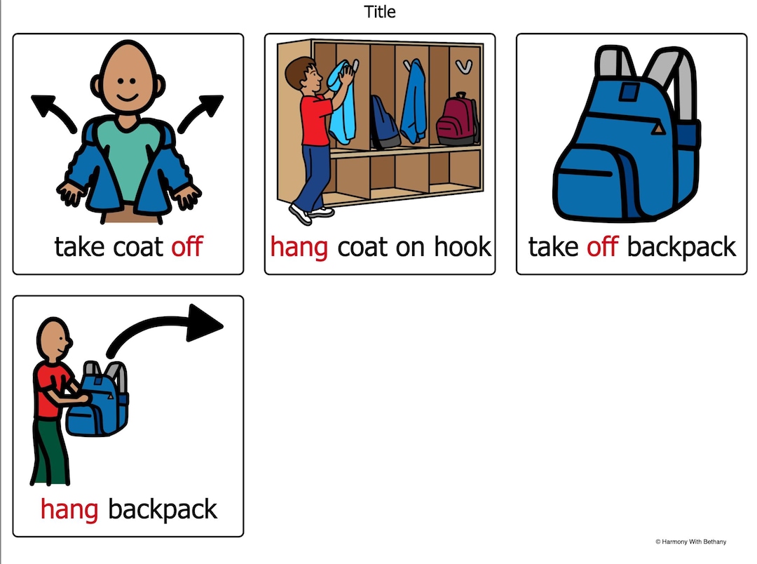 Arrival & Dismissal School Routine Visuals- Coat and Backpack (special ...
