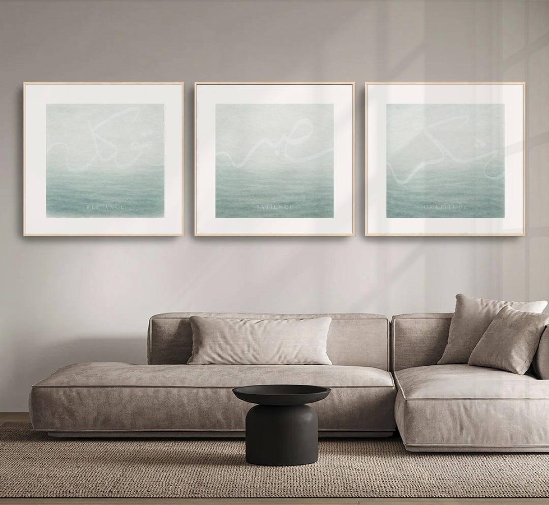 Framed Islamic Ocean Art Set: Arabic Calligraphy Watercolor Prints - Etsy