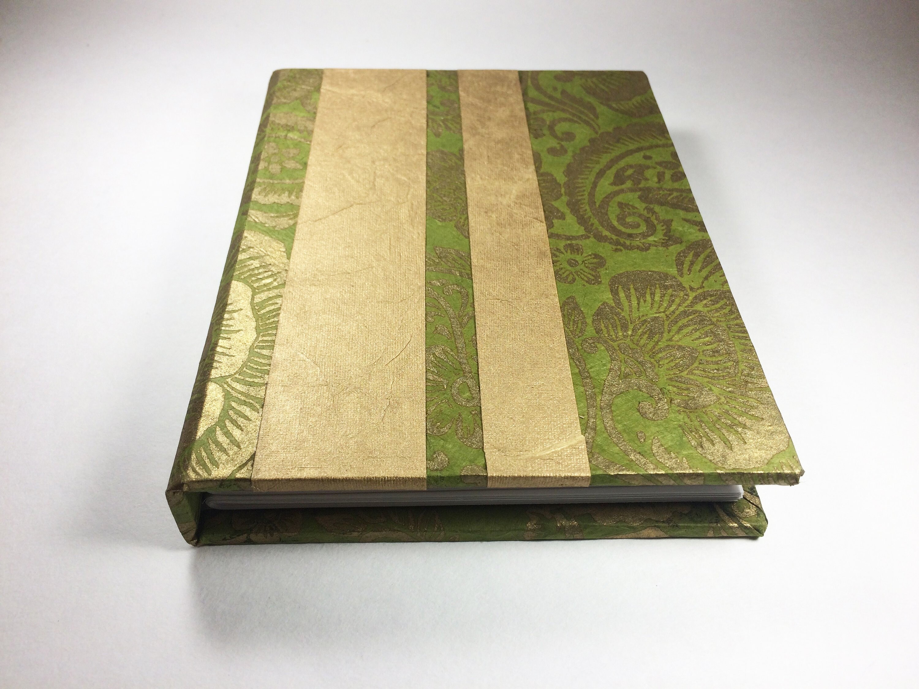 Green and Gold||hand Bound Hard Cover Floral Journal - Etsy