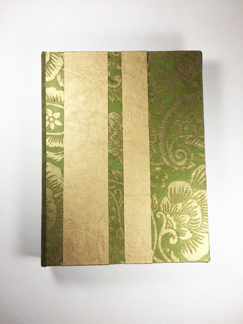 Green and Gold||hand Bound Hard Cover Floral Journal - Etsy