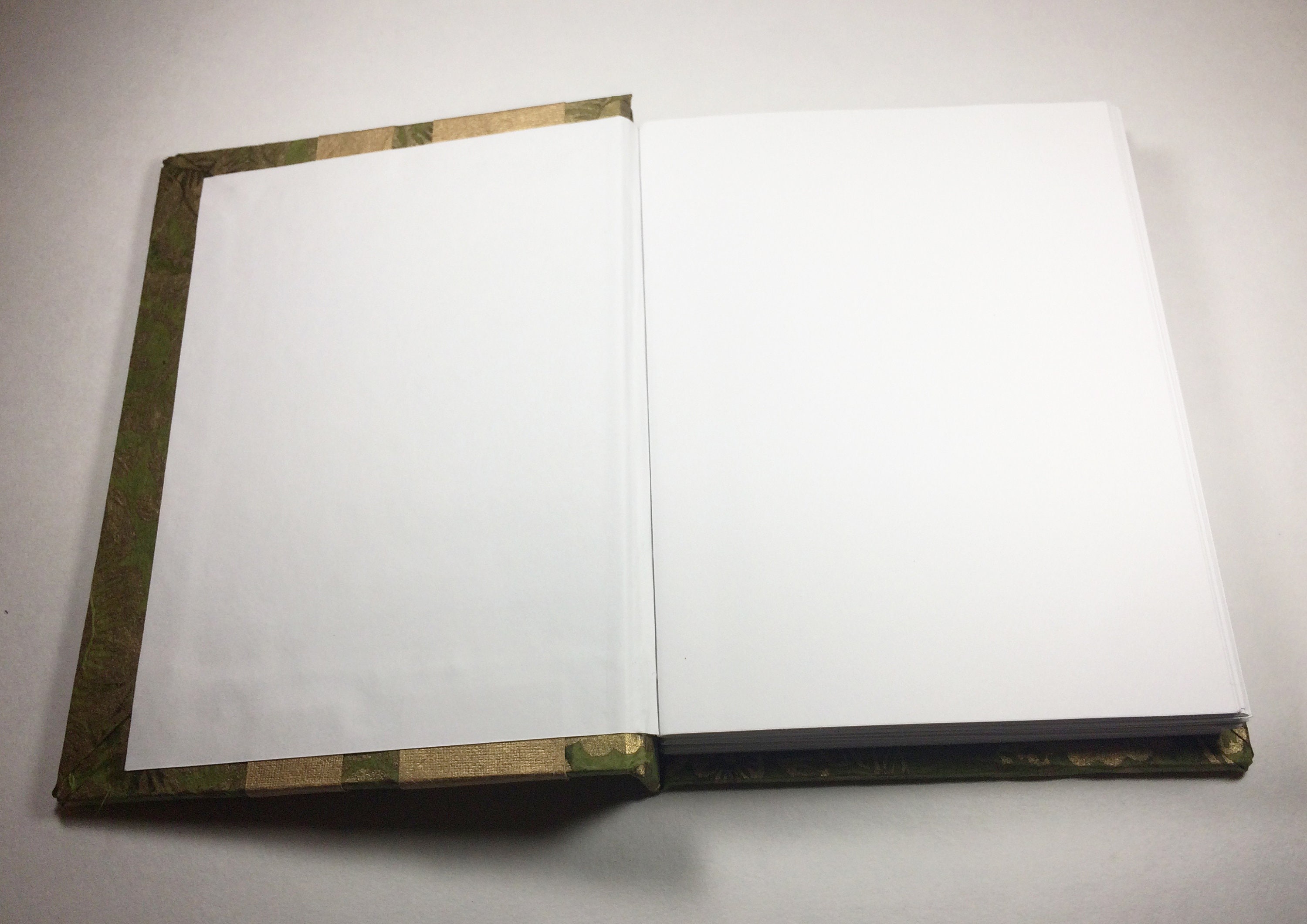 Green and Gold||hand Bound Hard Cover Floral Journal - Etsy