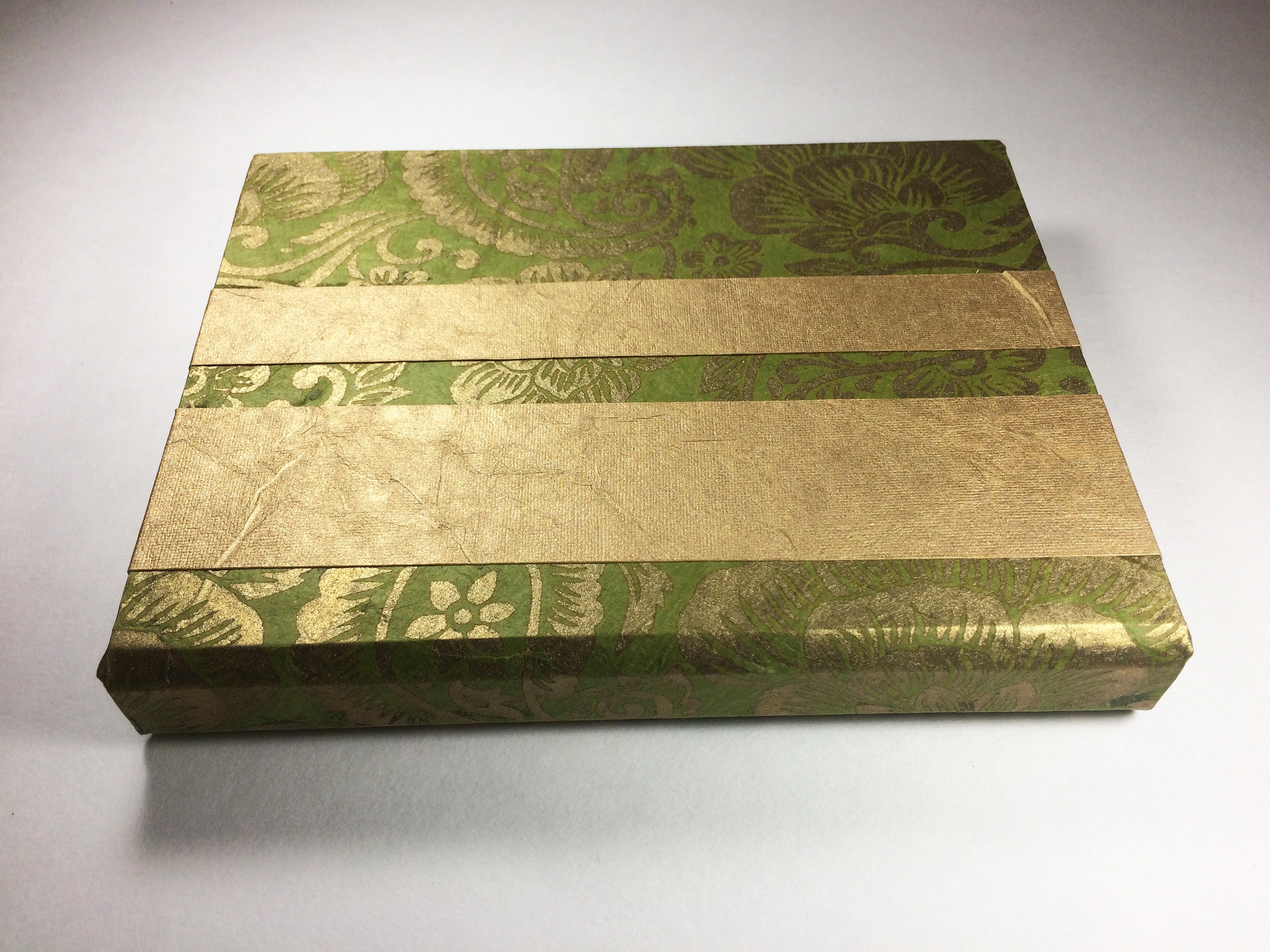 Green and Gold||hand Bound Hard Cover Floral Journal - Etsy
