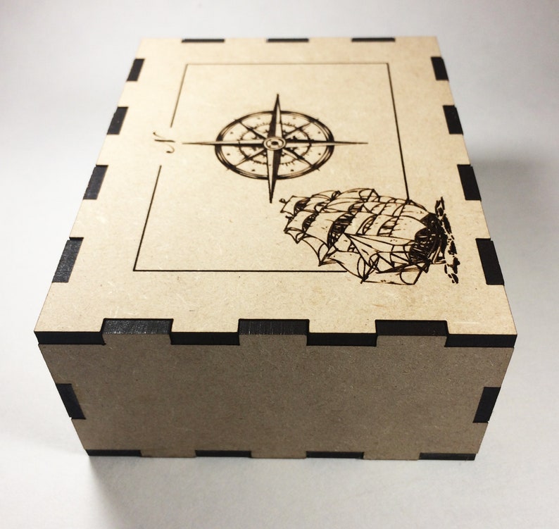 Nautical||laser Etched Masonite Trinket Box - Etsy