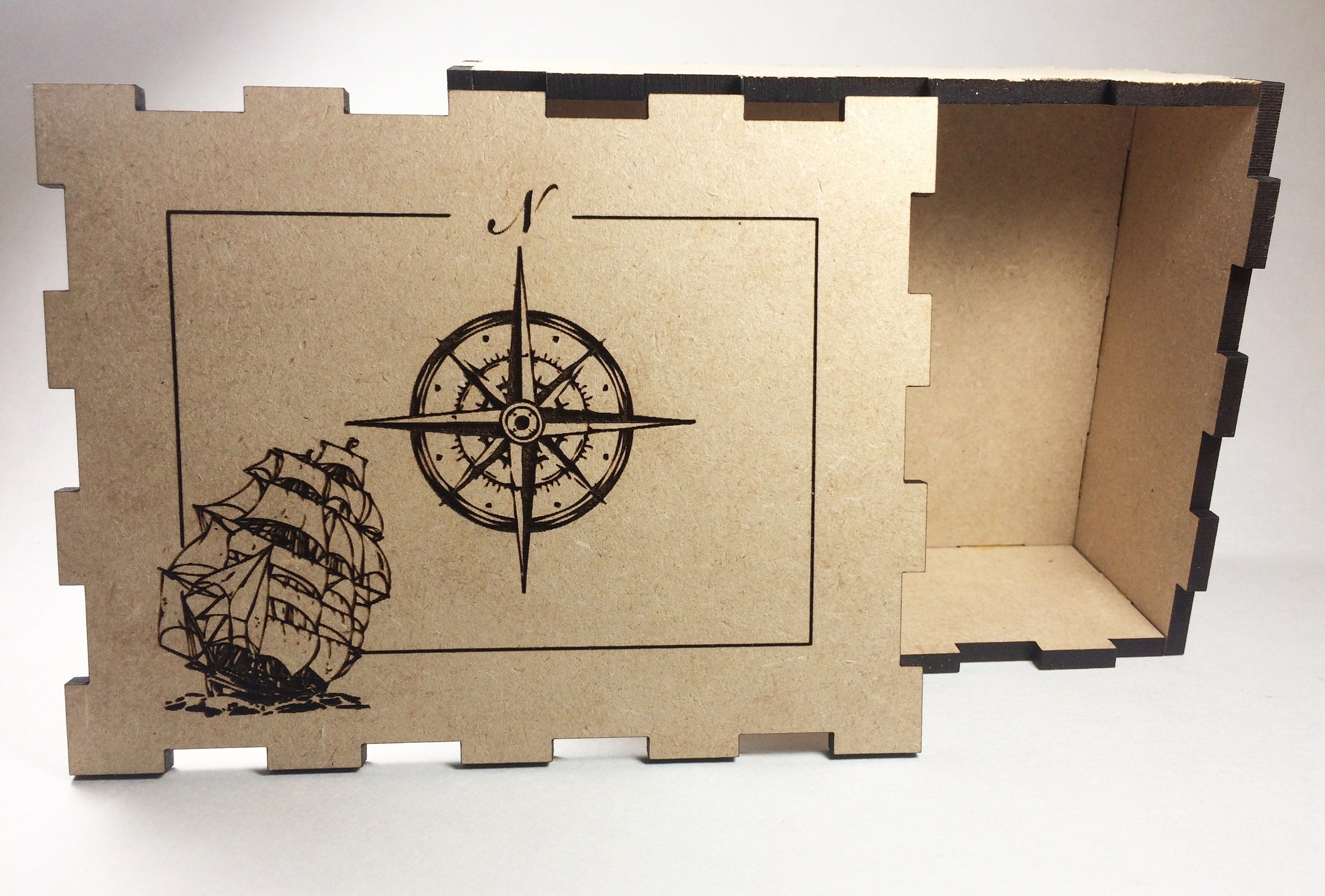 Nautical||laser Etched Masonite Trinket Box - Etsy