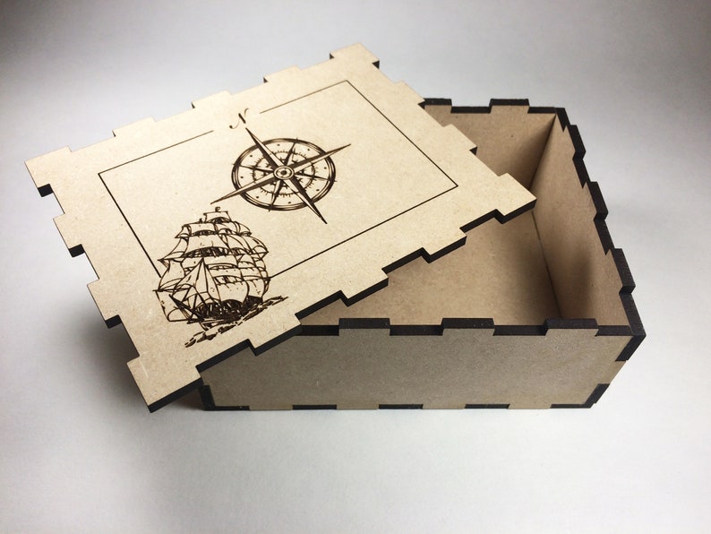 Nautical||laser Etched Masonite Trinket Box - Etsy