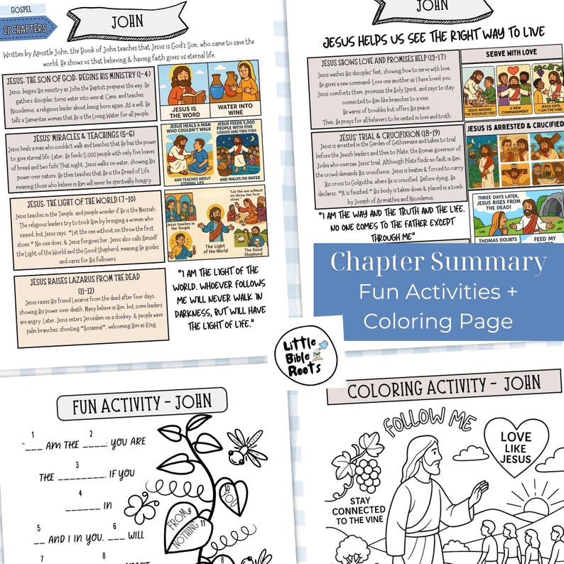 John Bible Activity Kids, Bible New Testament Worksheet, Coloring Page ...