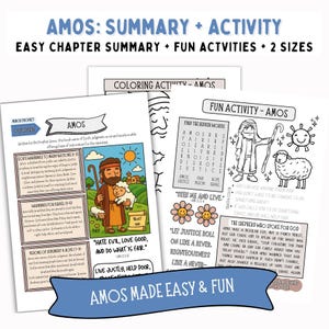 Amos Bible Activity Kids, Amos Bible Worksheet, Amos Coloring Pages ...