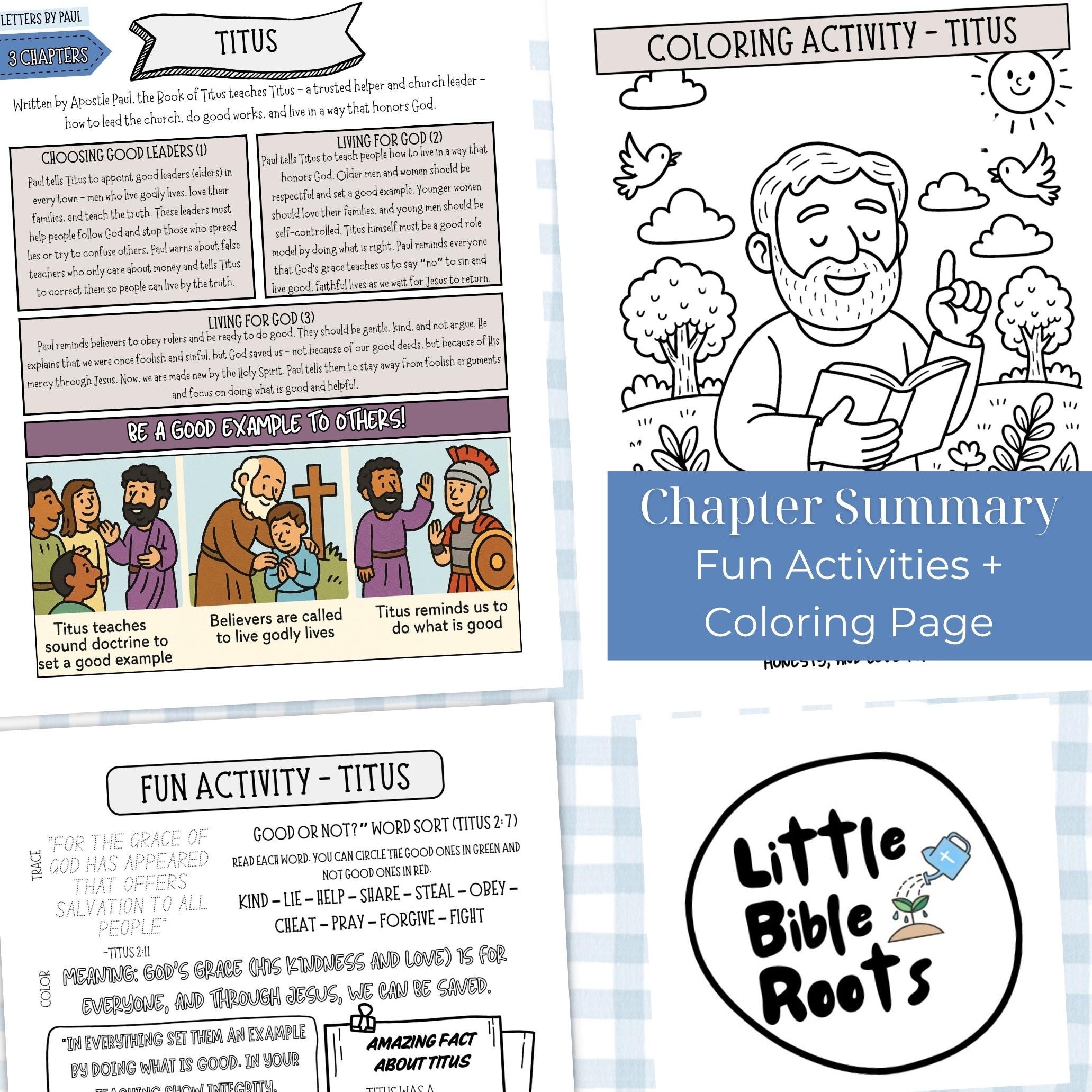 Titus Bible Activity Kids, Bible New Testament Worksheet, Coloring Page ...