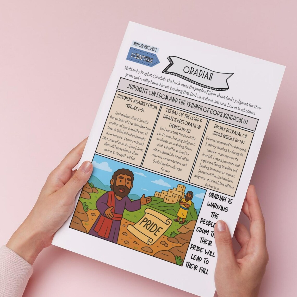 Obadiah Bible Activity Kids, Obadiah Bible Worksheet, Obadiah Coloring ...