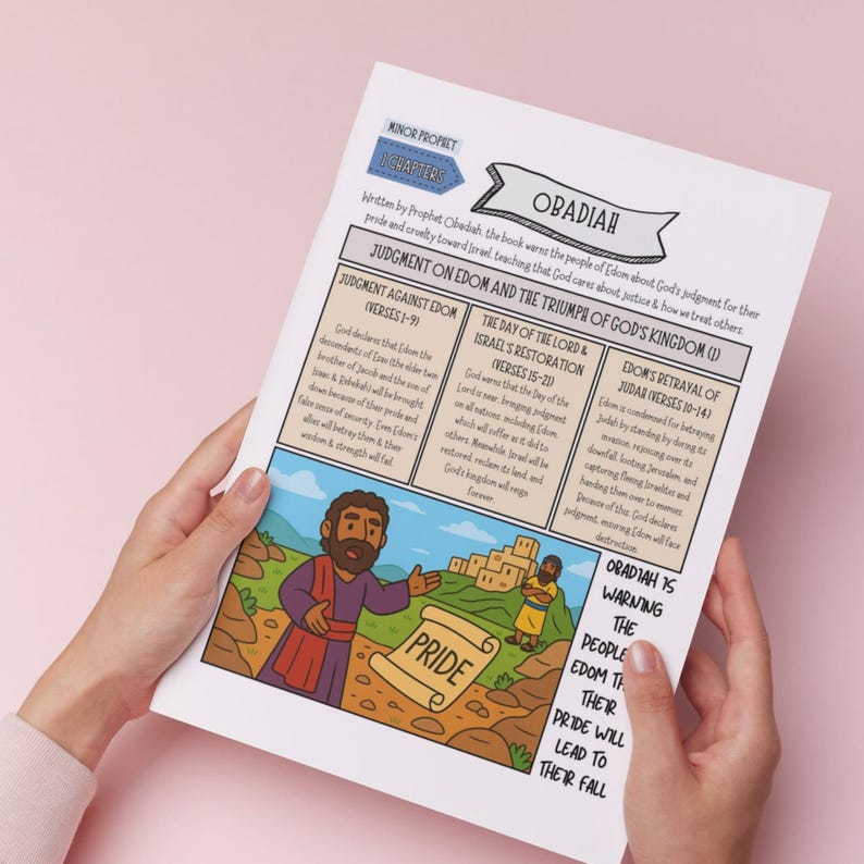 Obadiah Bible Activity Kids, Obadiah Bible Worksheet, Obadiah Coloring ...