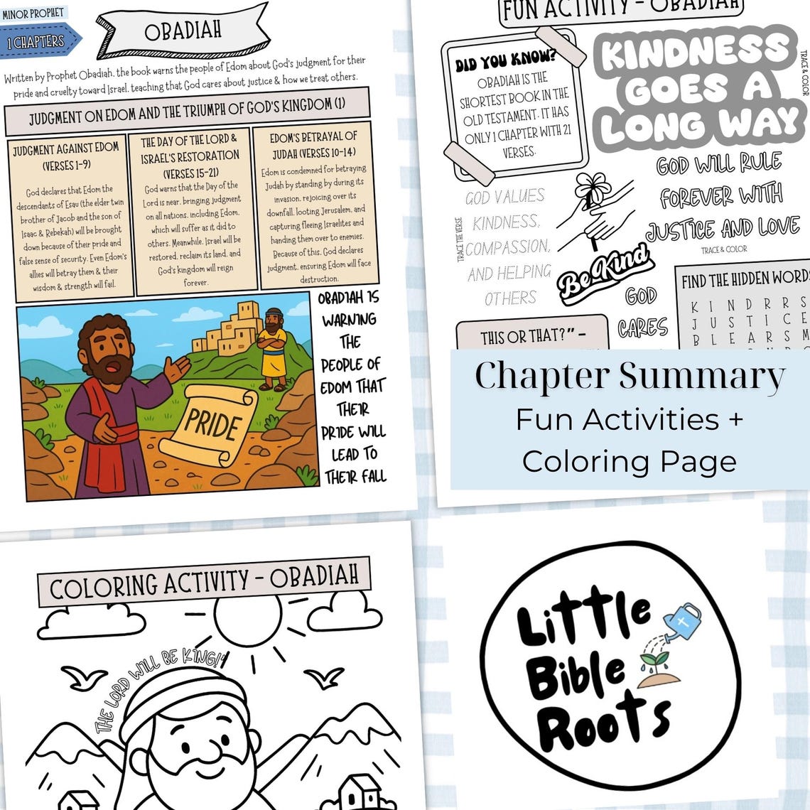Obadiah Bible Activity Kids, Obadiah Bible Worksheet, Obadiah Coloring ...