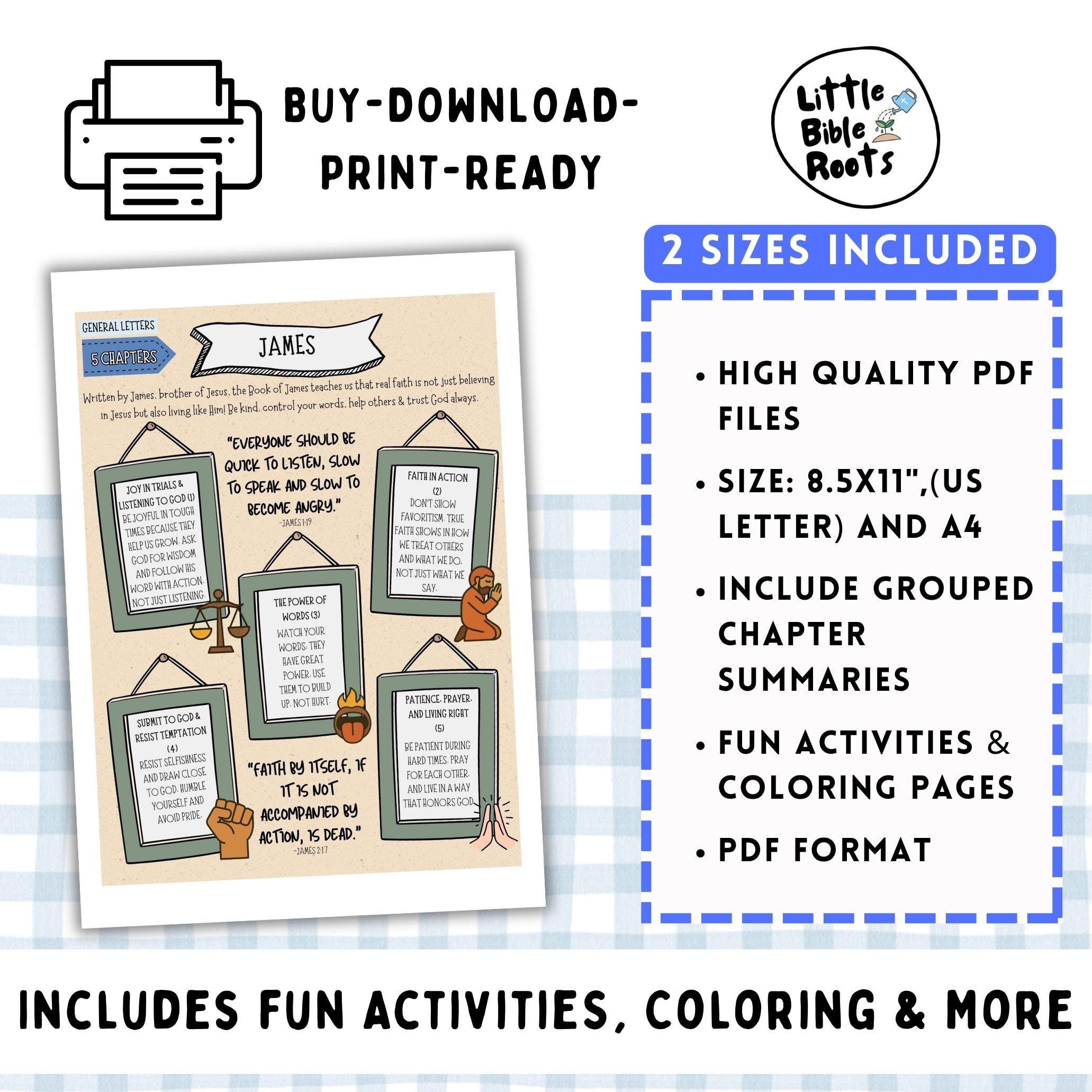 James Bible Activity Kids, Bible New Testament Worksheet, Coloring Page ...