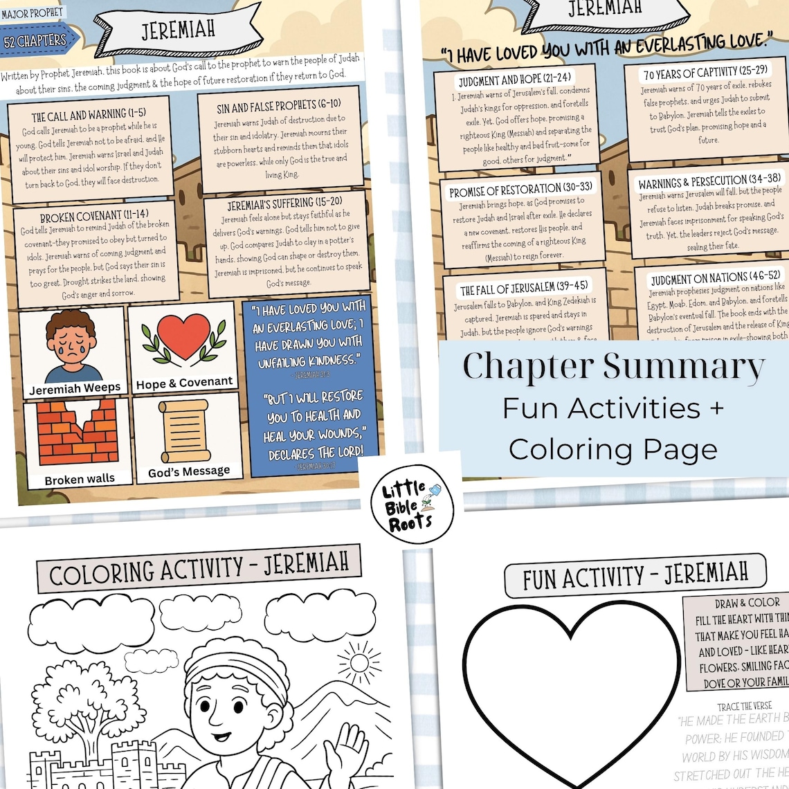 Jeremiah Bible Activity Kids, Bible Worksheet, Jeremiah Coloring Page ...