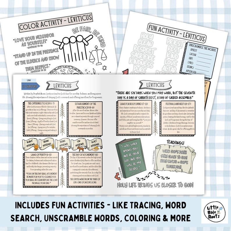 Leviticus Bible Activity Kids, Bible Printable Worksheet, Coloring Page ...