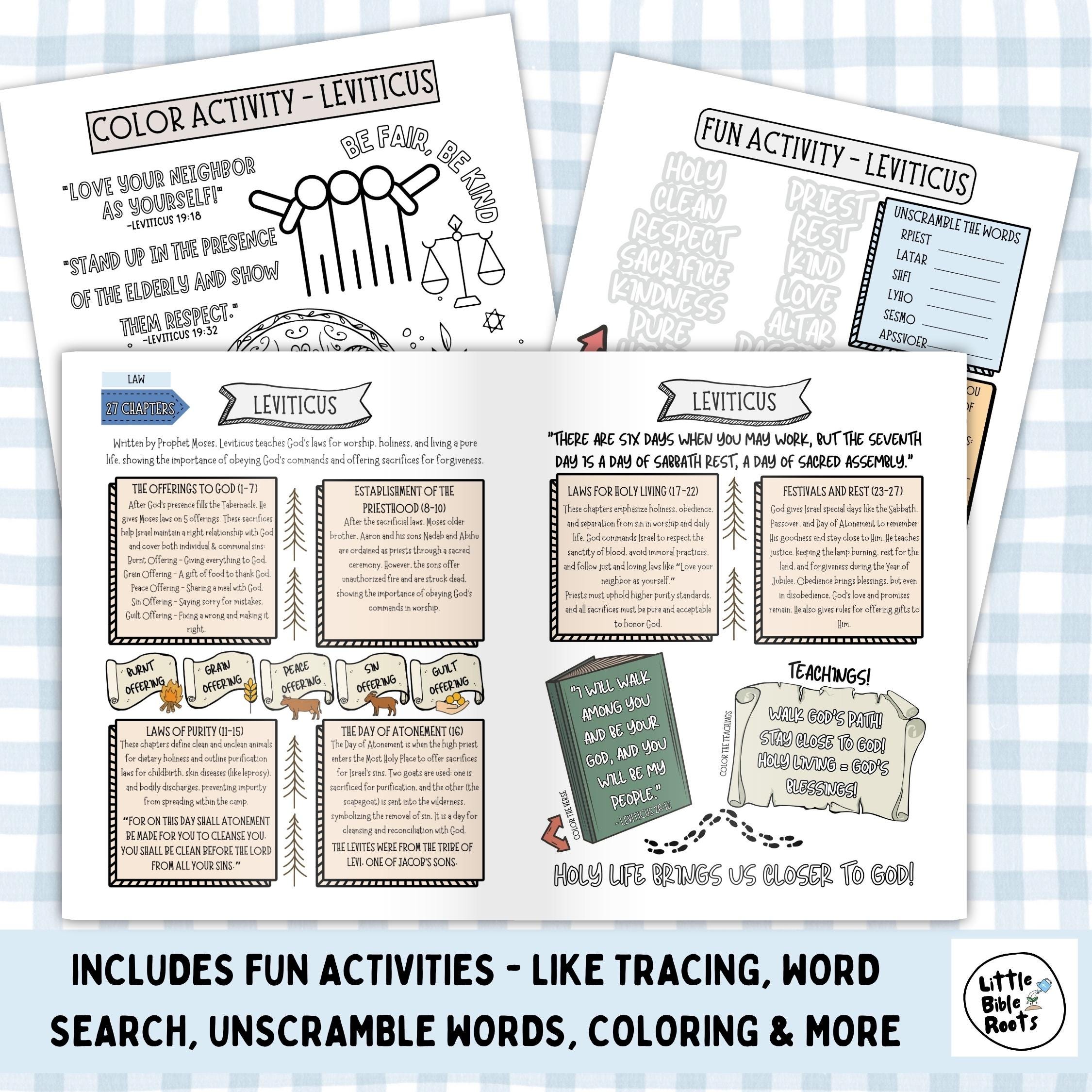 Leviticus Bible Activity Kids, Bible Printable Worksheet, Coloring Page ...