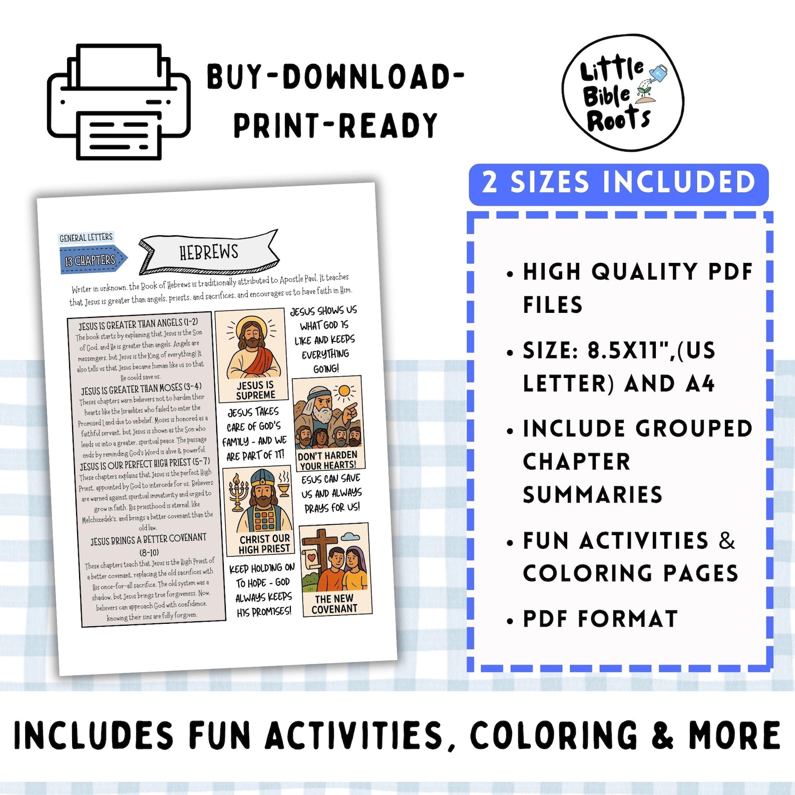 Hebrews Bible Activity, Bible New Testament Worksheet, Hebrews Coloring ...