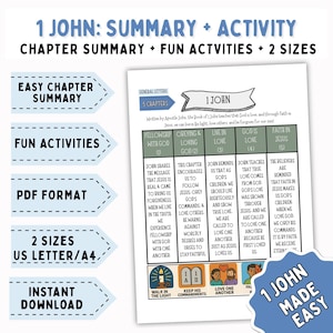 1 John Bible Book Activity, Easy Bible Study, Bible Coloring Pages, 1 ...