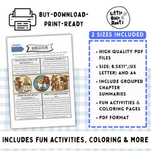 Revelation Bible Activity Kids, Bible Worksheet, Revelation Book ...