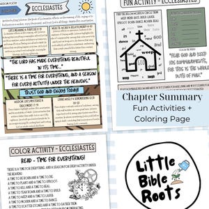 Ecclesiastes Bible Activity Kids, Bible Worksheet, Coloring Page, Bible ...