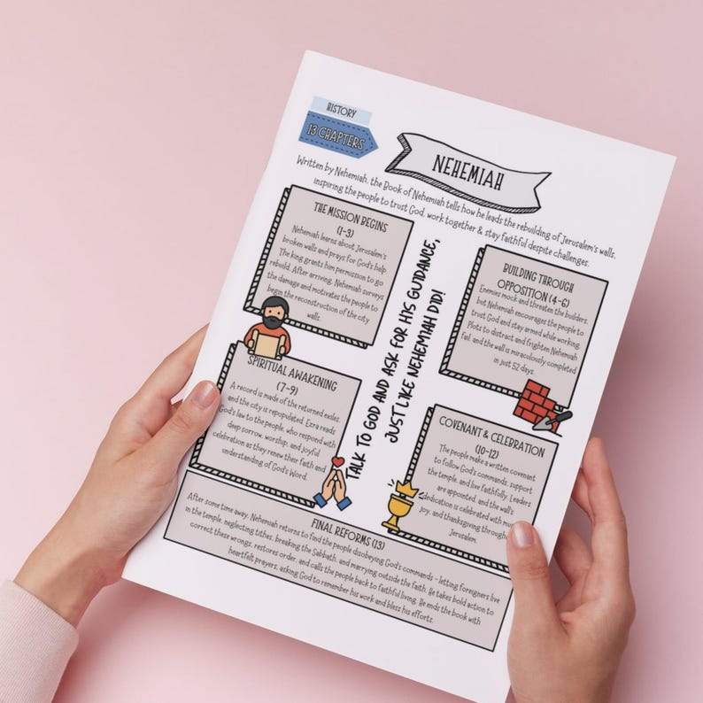 Nehemiah Bible Activity Pages, Nehemiah Worksheet, Kids Christian ...