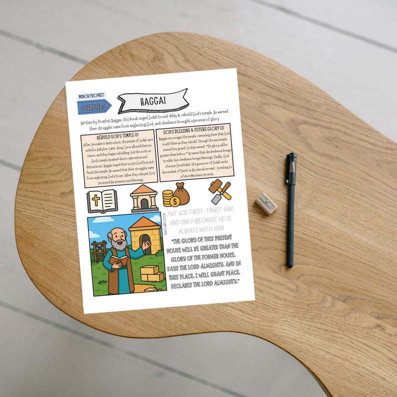 Haggai Bible Activity Kids, Haggai Bible Worksheet, Haggai Coloring ...