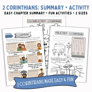 2 Corinthians Bible Activity Kids, New Testament Bible Worksheet, 2 ...