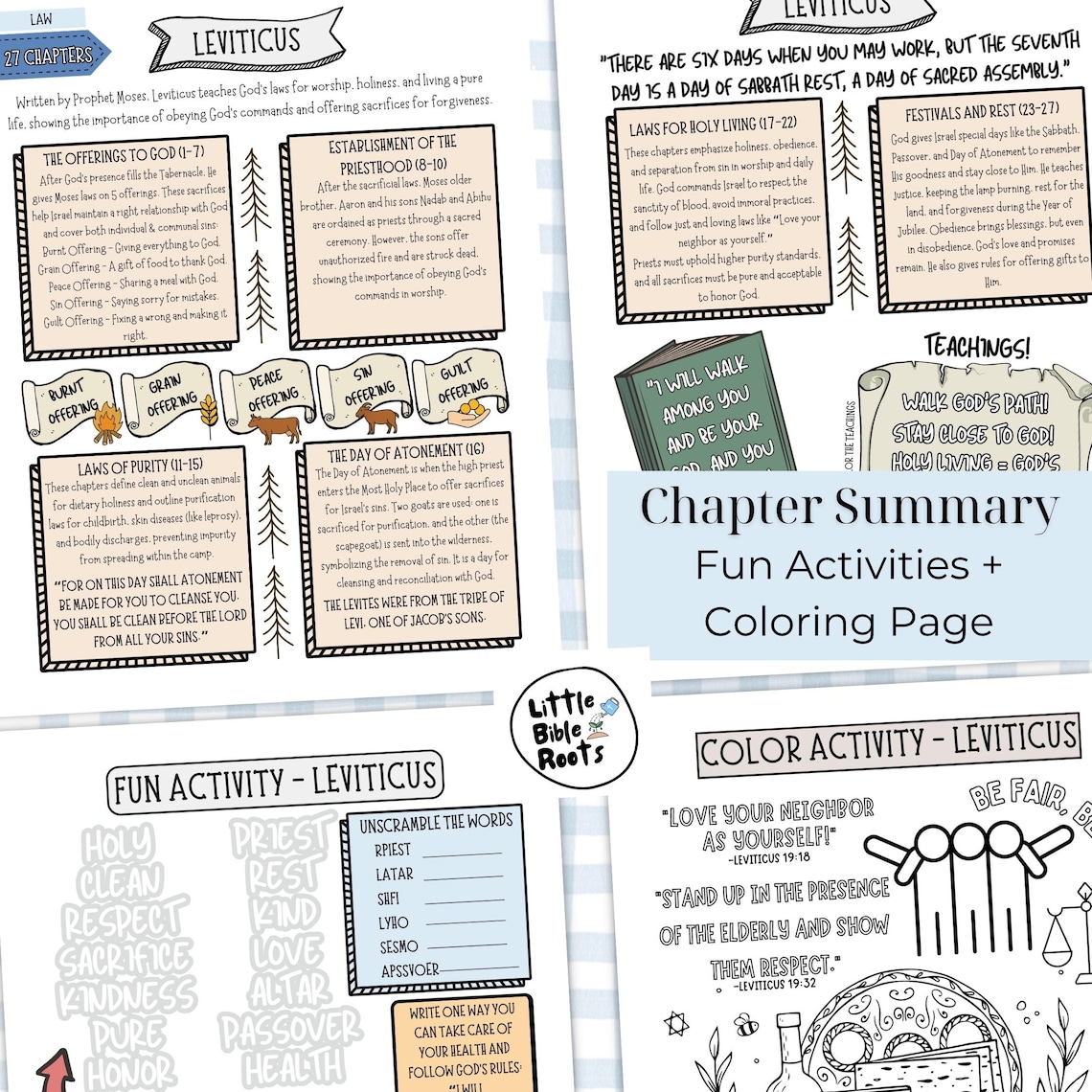Leviticus Bible Activity Kids, Bible Printable Worksheet, Coloring Page ...