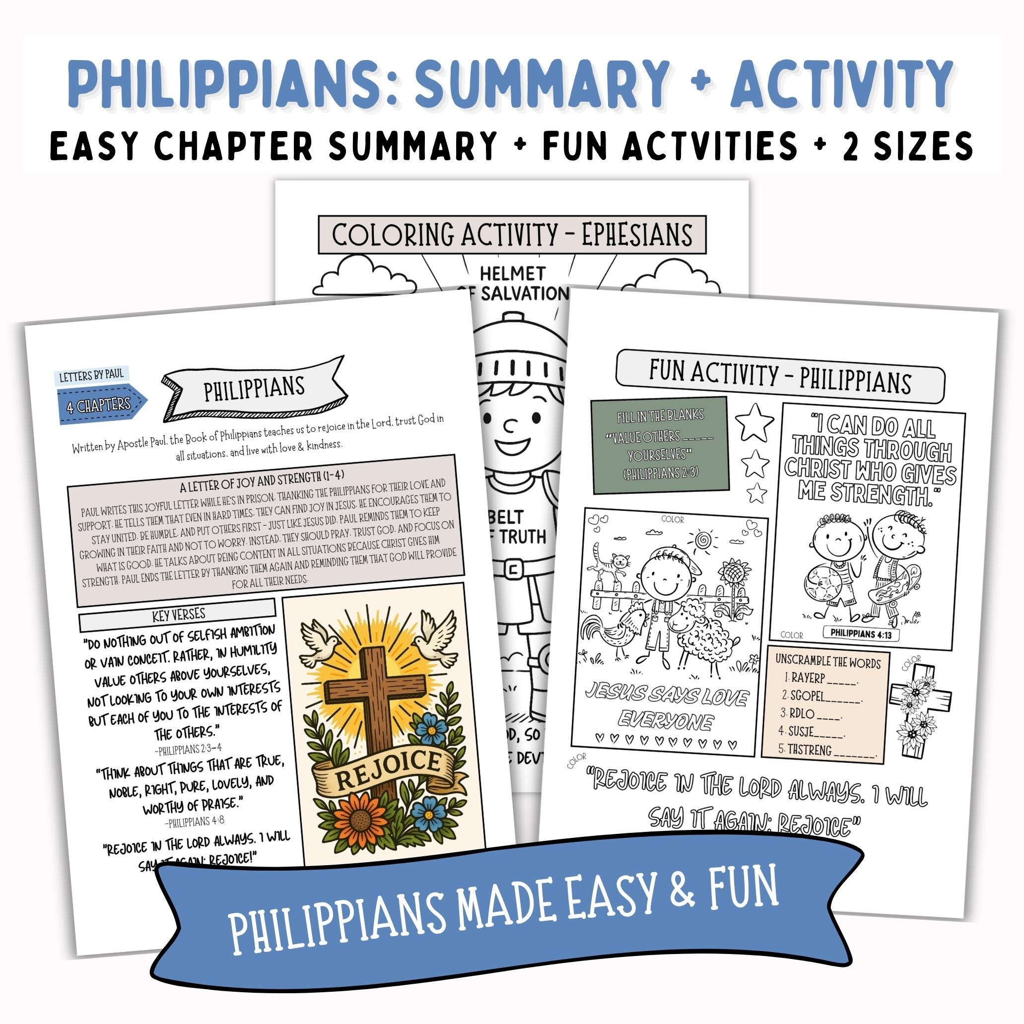 Philippians Bible Activity Kids, New Testament Worksheet, Philippians ...