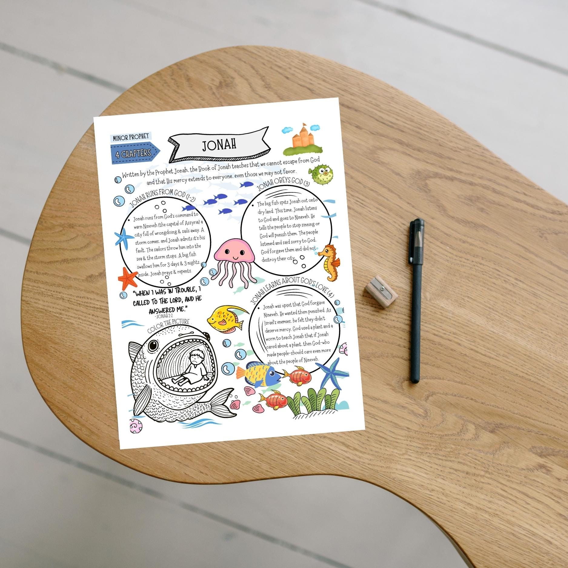 Jonah Bible Activity Kids, Jonah Bible Worksheet, Jonah Coloring Pages ...
