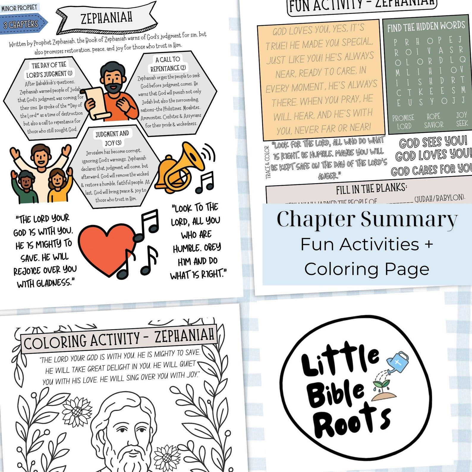 Zephaniah Bible Activity Kids, Zephaniah Bible Worksheet, Zephaniah ...