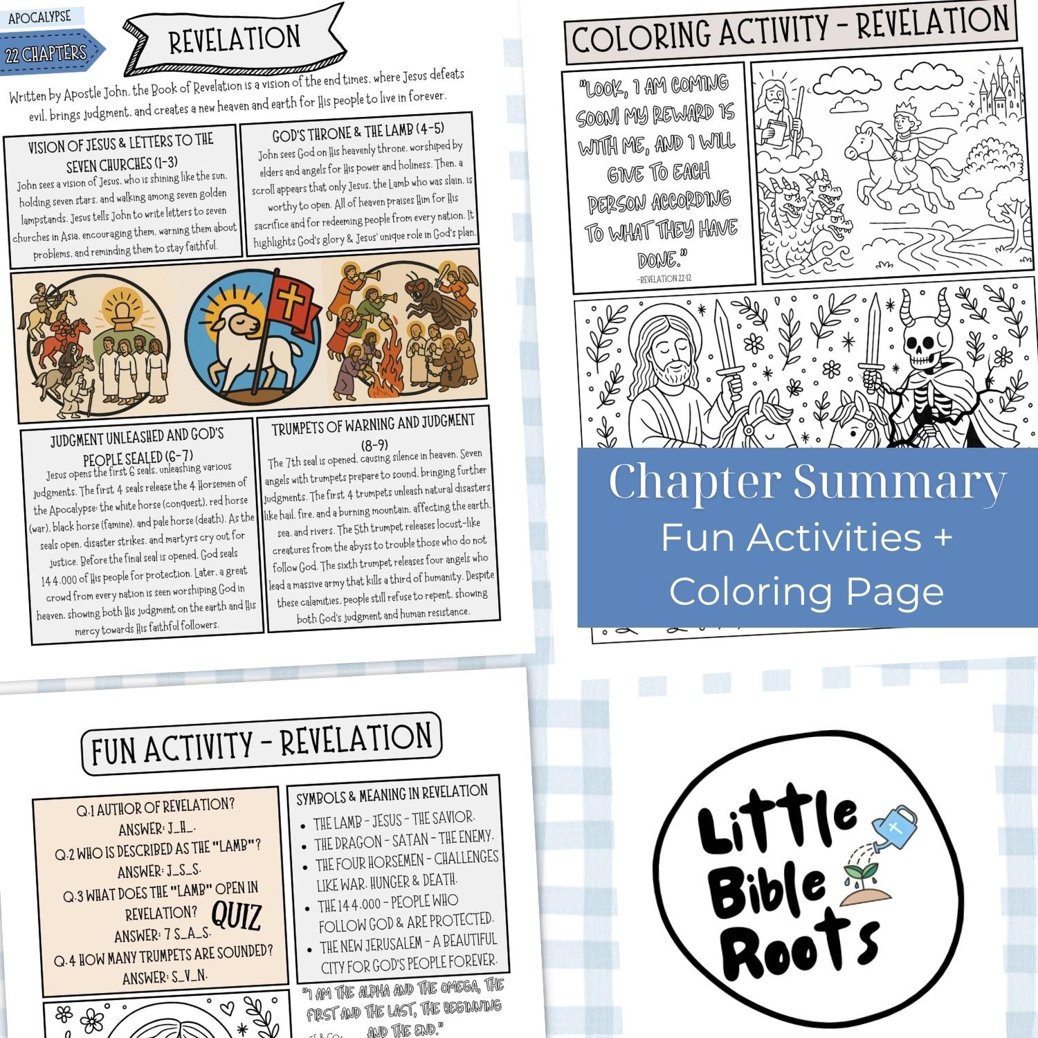 Revelation Bible Activity Kids, Bible Worksheet, Revelation Book ...