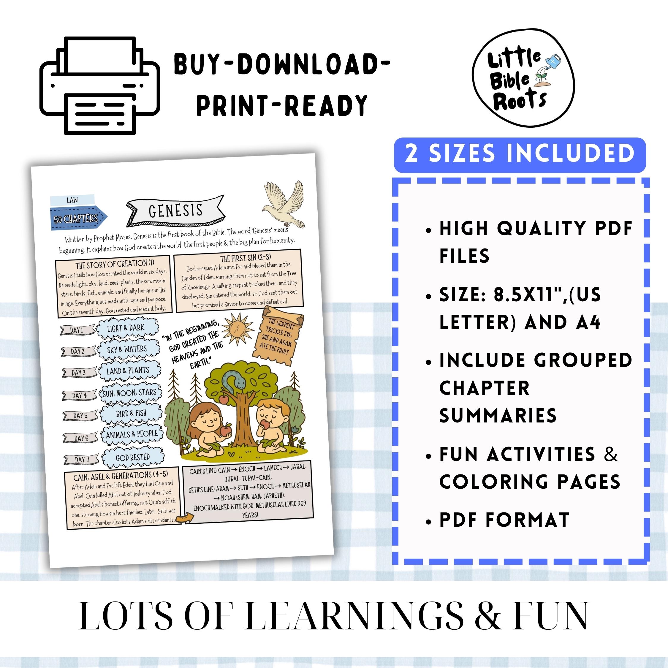 Genesis Bible Activity for Kids, Easy Genesis Bible Study, Genesis ...