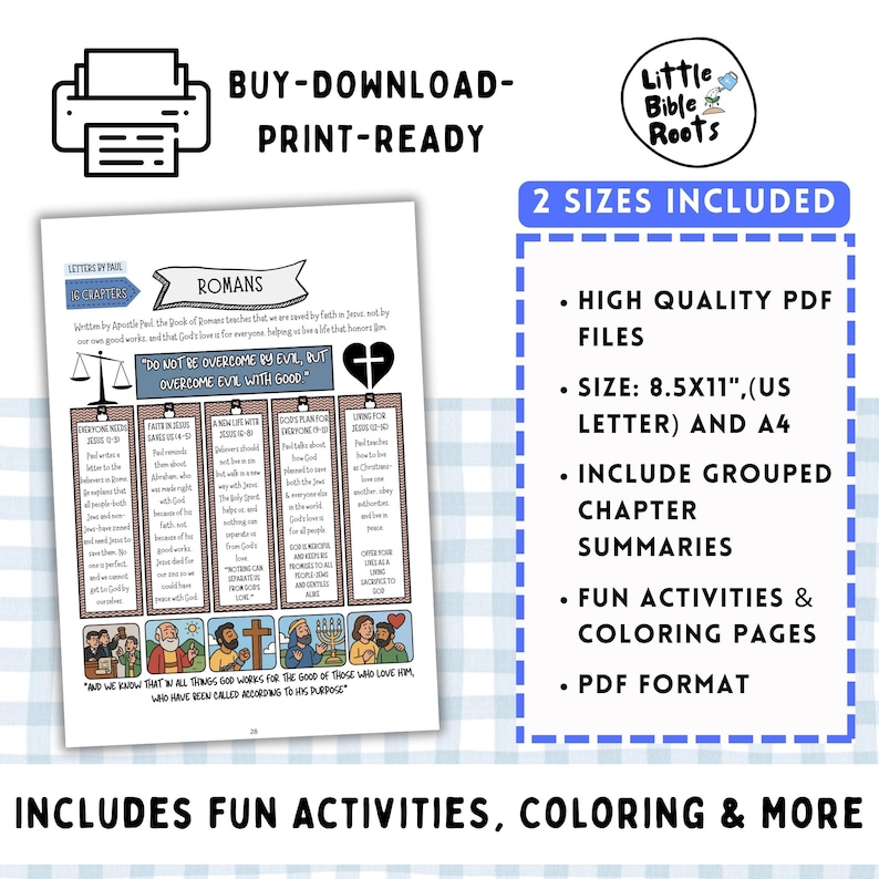 Romans Bible Activity Kids, Bible New Testament Worksheet, Coloring ...