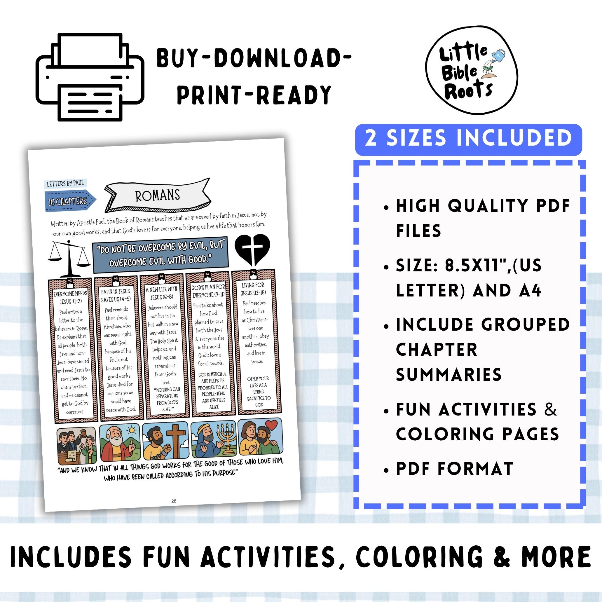 Romans Bible Activity Kids, Bible New Testament Worksheet, Coloring ...