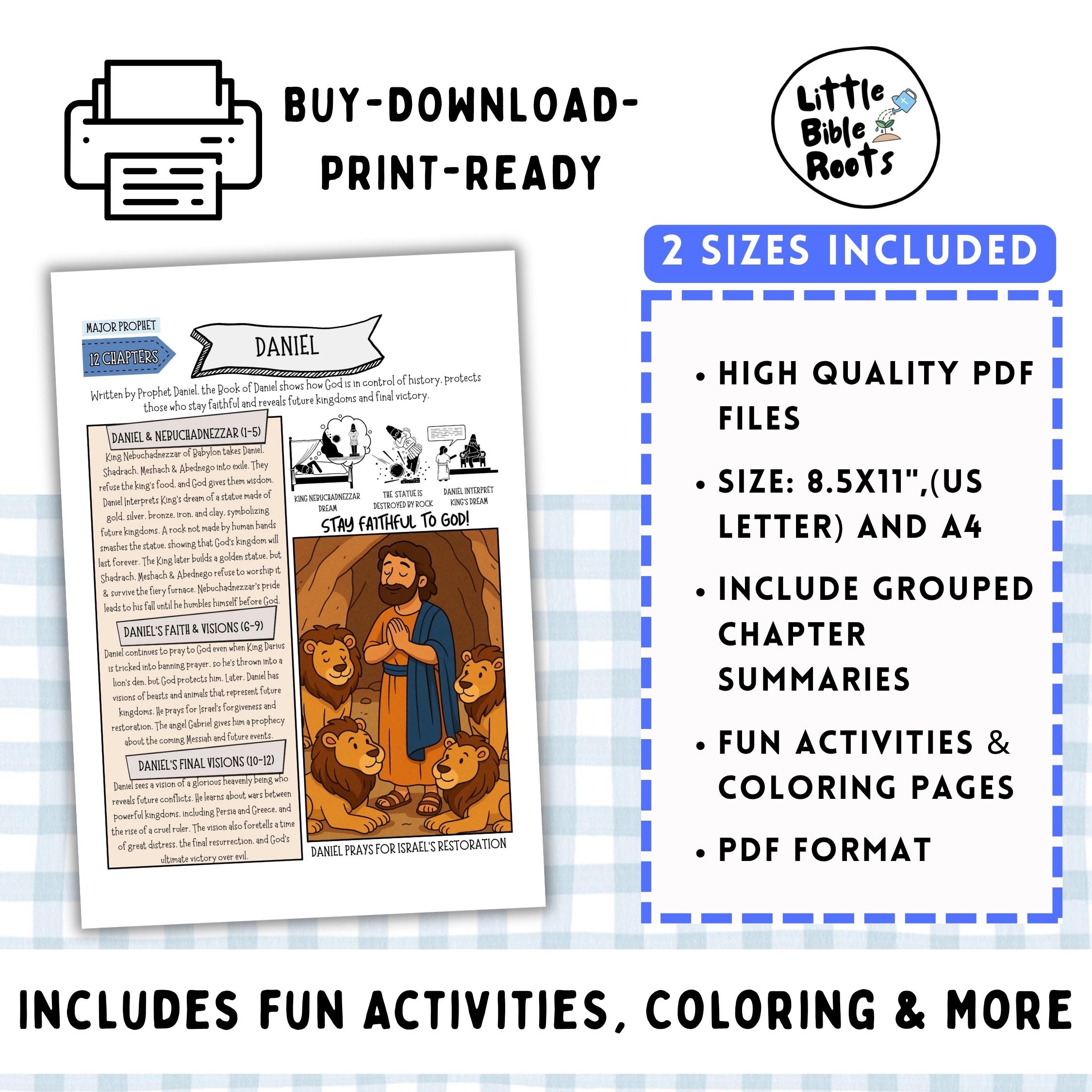 Daniel Bible Activity Kids, Bible Worksheet, Daniel and the Lion ...