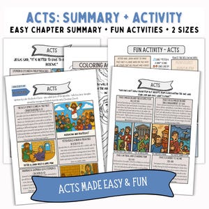 Acts Bible Activity Kids, Bible Worksheet, Coloring Page, Acts Bible ...