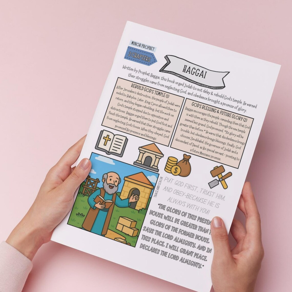 Haggai Bible Activity Kids, Haggai Bible Worksheet, Haggai Coloring ...