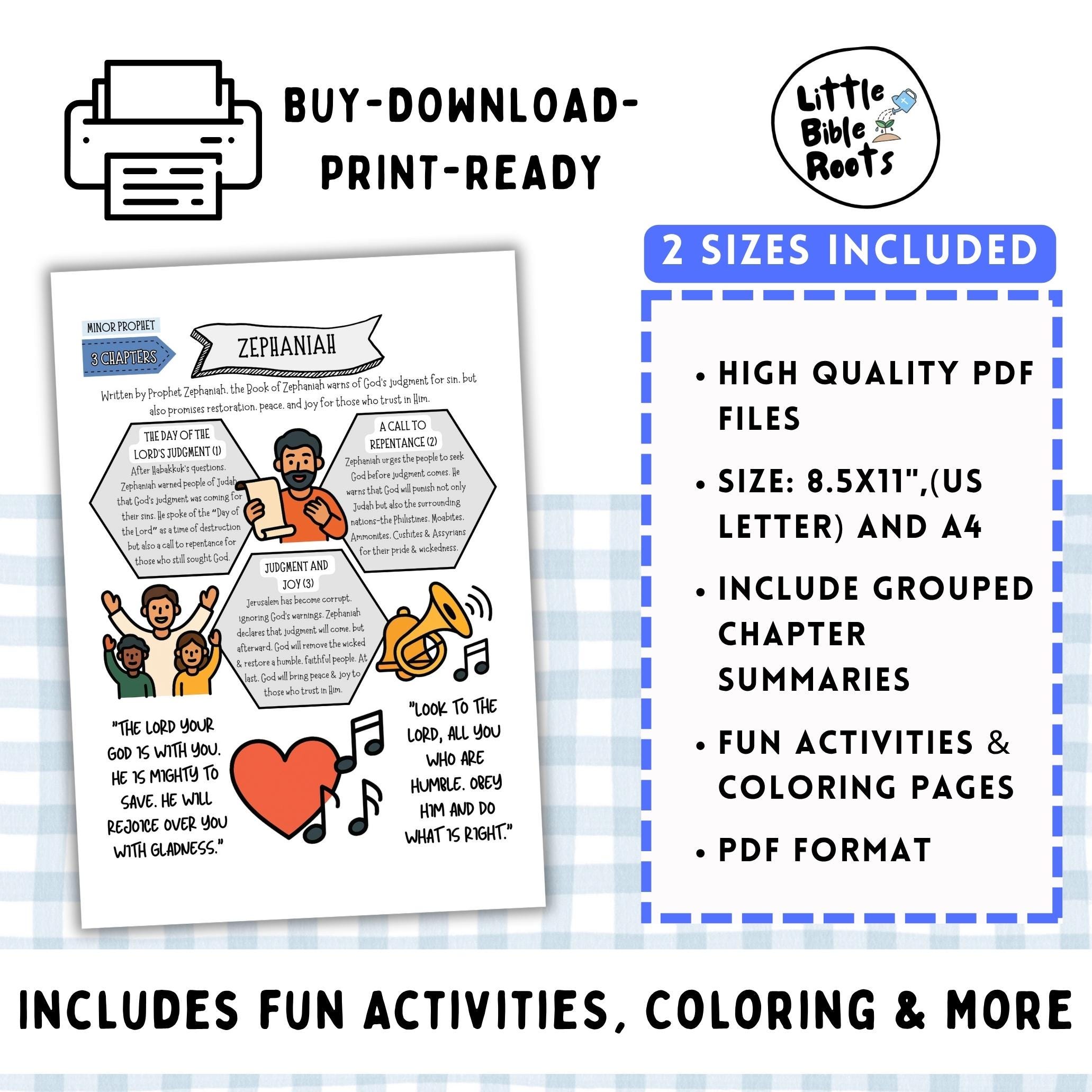 Zephaniah Bible Activity Kids, Zephaniah Bible Worksheet, Zephaniah ...