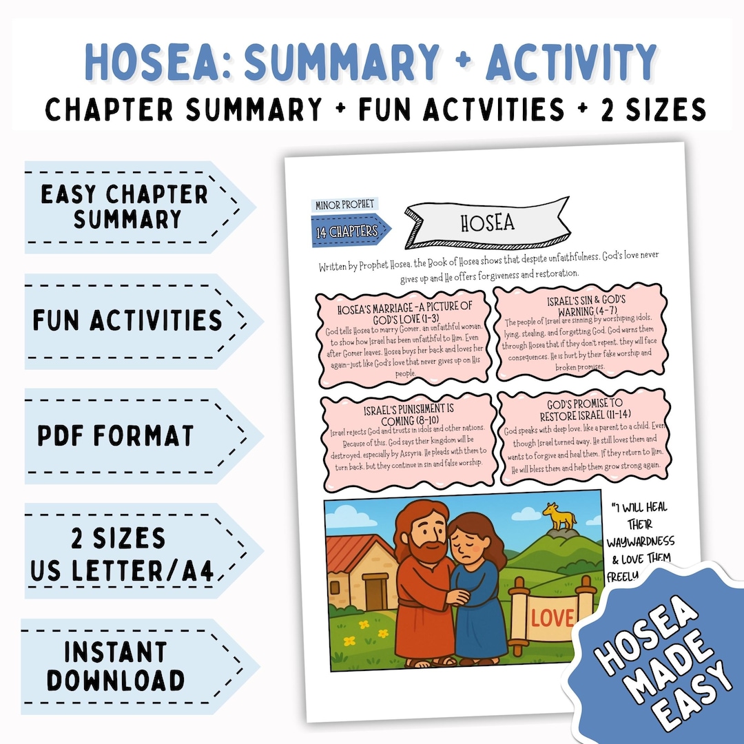 Hosea Bible Activity Kids, Hosea Bible Worksheet, Hosea Coloring Pages ...