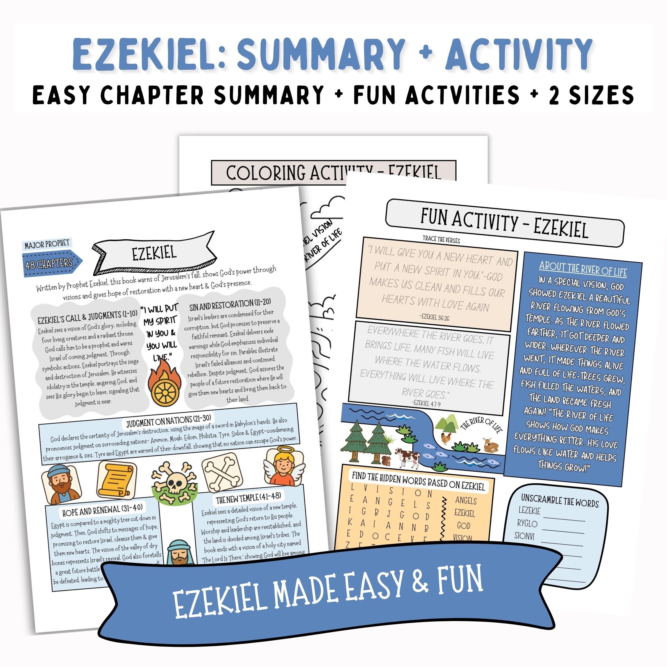 Ezekiel Bible Activity Kids, Ezekiel Bible Worksheet, Ezekiel Coloring ...