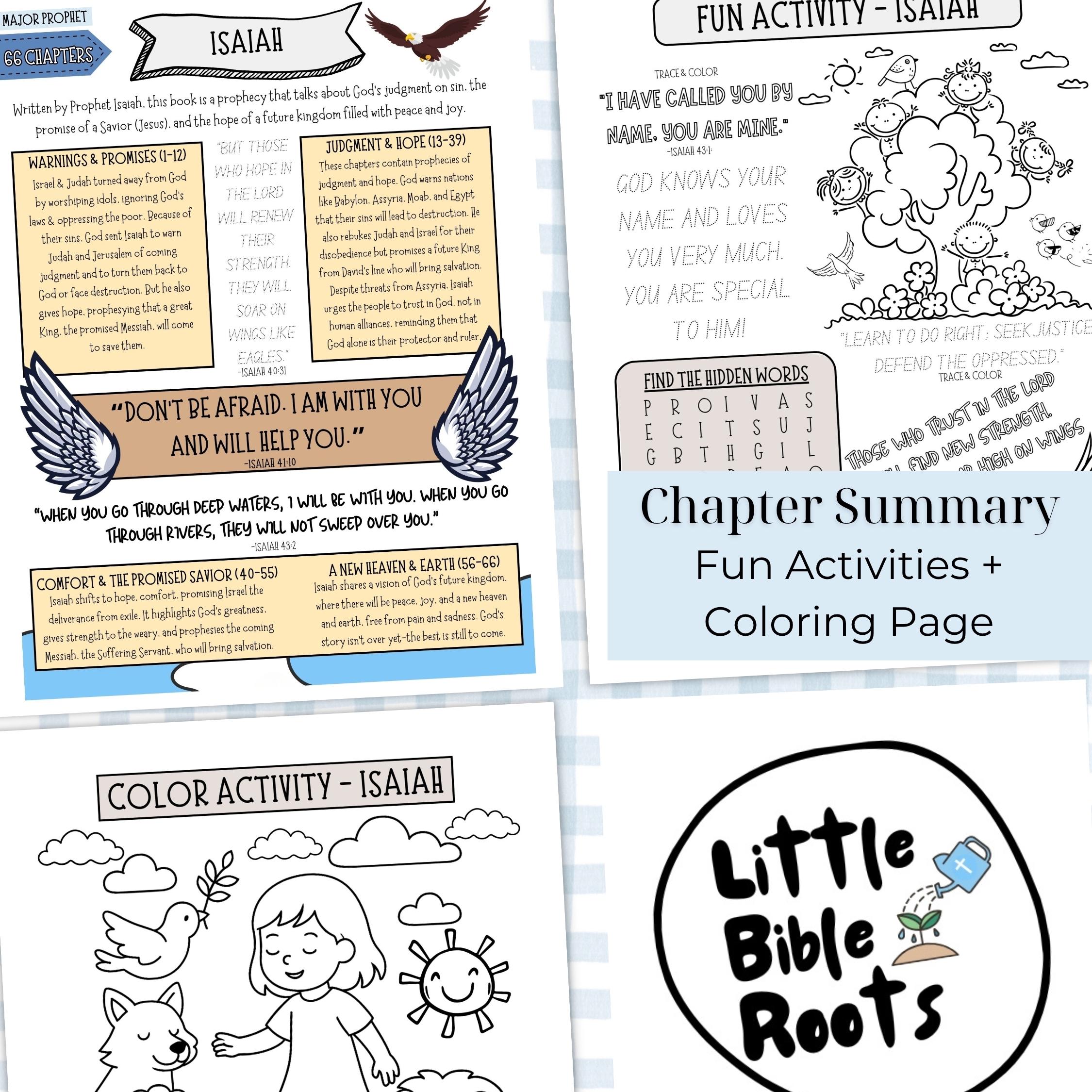 Isaiah Bible Activity Kids, Bible Worksheet, Isaiah Coloring Page ...