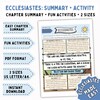 Ecclesiastes Bible Activity Kids, Bible Worksheet, Coloring Page, Bible ...