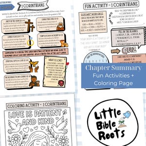 1 Corinthians Bible Activity Kids, New Testament Bible Worksheet, 1 ...