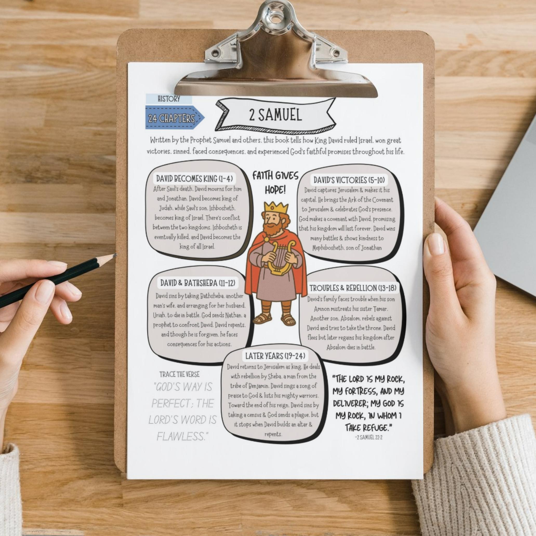 2 Samuel Bible Activity for Kids, Bible Worksheet, Coloring Page ...