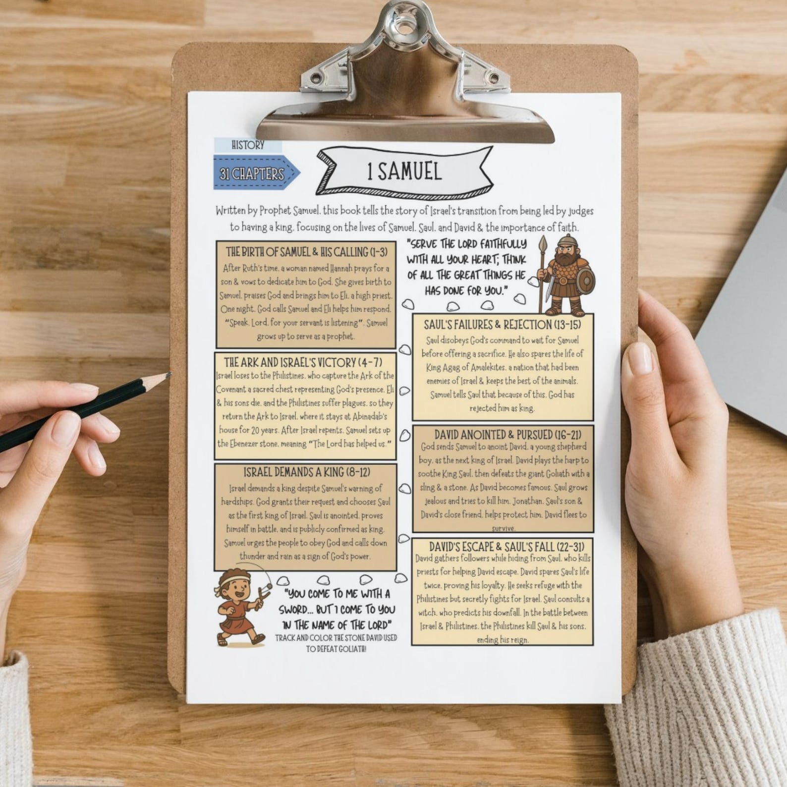 1 Samuel Bible Activity for Kids, Easy Bible Study, 1 Samuel Coloring ...